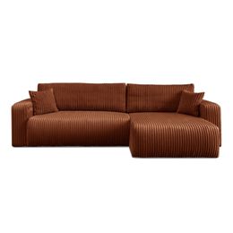 ECKSOFA PRESTIGE SOFT mit Schlaffunktion und Bettkasten, Tilia 52