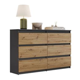 SIDEBOARD HANA M6 Artisan Eiche / Anthrazit 120cm