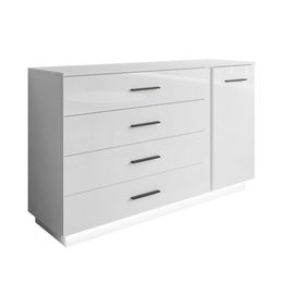 SIDEBOARD LINA II 1D4S mit LED-Beleuchtung Schwarze Griffe