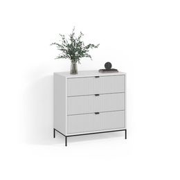 KOMMODE Aterno Wei&szlig; 42 x 81.2 cm mit 3 Schubladen