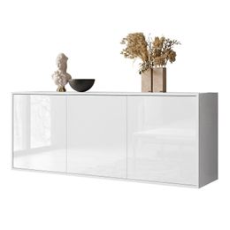 SIDEBOARD SANAYI H&auml;ngend Hochglanz Wei&szlig;