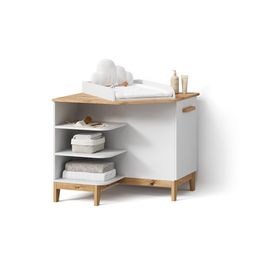 WICKELKOMMODE Mailo Wei&szlig;/Artisan mit T&uuml;r