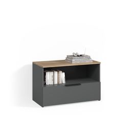 KOMMODE Piave Anthrazit/Sonoma mit 1 geschlossenem Fach
