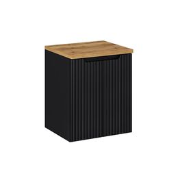 WASCHTISCHUNTERSCHRANK 50cm Riva Schwarz und Holz