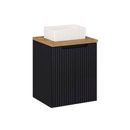 WASCHTISCH 50cm Riva Schwarz und Holz