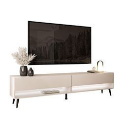 LOWBOARD TV-Schrank CALANTE 180 cm auf schr&auml;gen schwarzen Beinen