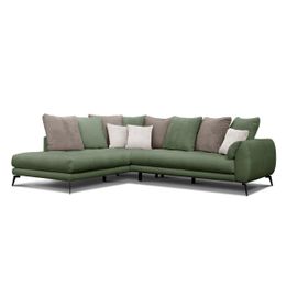 ECKSOFA CALME 5-Sitzer, olive und beige