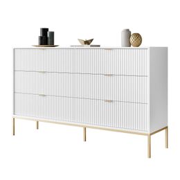 SIDEBOARD CORTADO GOLD KS154 MIT SCHUBLADEN WEISS