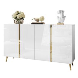SIDEBOARD ONYX 4T 158 CM AUF GOLDENEN BEINEN PUSH OPEN