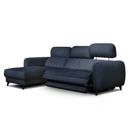 ECKSOFA SVEN 3-Sitzer, 1 Relax XL, verstellbare Kopfst&uuml;tzen, navy blue