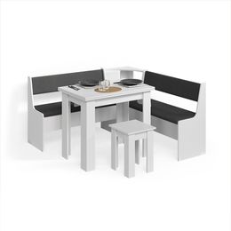 ECKBANKGRUPPE Tiberio Wei&szlig; 150 x 150 cm mit Tisch
