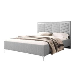 POLSTERBETT AURORA II 140x200 mit Bettkasten Boston Light Grey