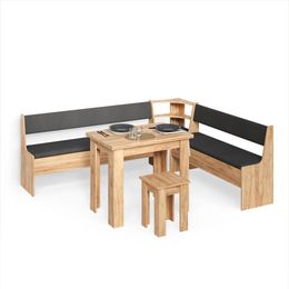 ECKBANKGRUPPE Tiberio Goldkraft Eiche 210 x 180 cm mit Tisch