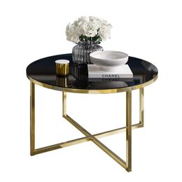 COUCHTISCH CIRI-X GLASS mit vergoldeter Basis