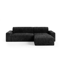 ECKSOFA Fabio 3 Sitzpl&auml;tze Schwarz