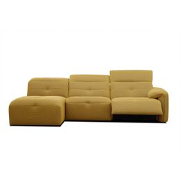 ECKSOFA TRENTO 4-Sitzer mit 1 Relaxfunktion, gelb