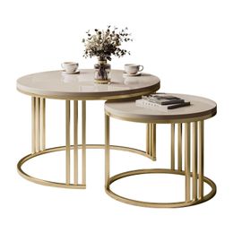 COUCHTISCH 2in1 LORI Hochglanz Gold geb&uuml;rstet, geb&uuml;rstetes Gold / gl&auml;nzender Kaschmir