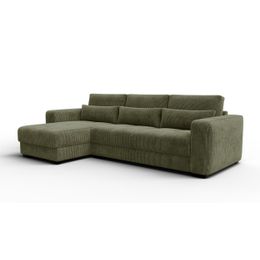 ECKSOFA OLI 4-Sitzer links, olivgr&uuml;n