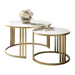 COUCHTISCH 2in1 LORI GLASS geb&uuml;rstetes Gold, geb&uuml;rstetes Gold / wei&szlig;es Glas