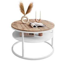 COUCHTISCH CIRI SLIM mit Regal Eichenholz Wotan