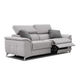 SOFA PLAUEN 3-Sitzer mit 2 Relaxfunktionen, hellgrau