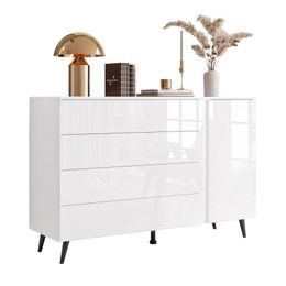 SIDEBOARDS AURA II mit LED-Beleuchtung PUSH OPEN Beinfarbe &ndash; Schwarz