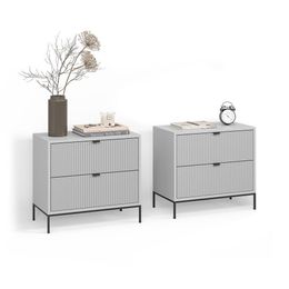 NACHTTISCHE Aterno Grau 2er Set