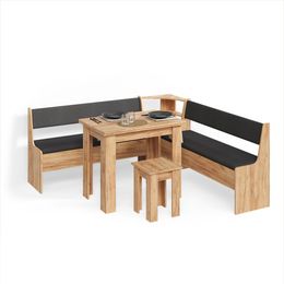 ECKBANKGRUPPE Tiberio Goldkraft Eiche 180 x 180 cm mit Tisch