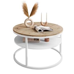 COUCHTISCH CIRI SLIM mit Regal Eichenholz Artisan