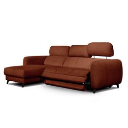 ECKSOFA SVEN 3-Sitzer, 1 Relax XL, verstellbare Kopfst&uuml;tzen, rot