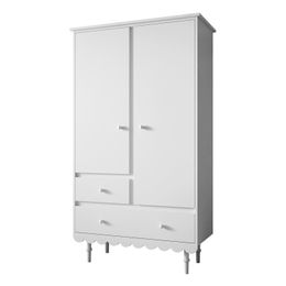 KLEIDERSCHRANK Zweit&uuml;riger BABUSHKA, Wei&szlig;