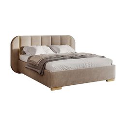 BETT AMARA GOLD 140x200 gepolstert mit Stauraum und Lattenrost, Royal Velvet 170