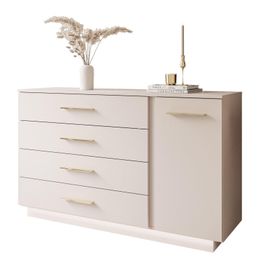 SIDEBOARD LINA KASCHMIR II 1D4S mit LED-Beleuchtung Griffe Goldchrom