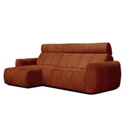 ECKSOFA KIMI 3-Sitzer, ausziehbarer Sitz, verstellbare Kopfst&uuml;tzen, rot