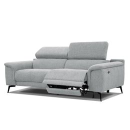 RELAXSOFA FIERO 3-Sitzer mit 1 Relaxfunktion, silberfarben