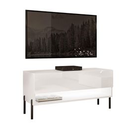 LOWBOARD RTV Schrank CALANTE 90 cm auf geraden schwarzen Beinen
