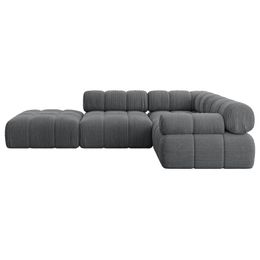 ECKSOFA modulares Sofa Felto-L1 - 285x190x70 cm Dunkelgrau Cord