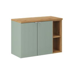WASCHTISCHUNTERSCHRANK 80.4cm Jade Gr&uuml;n und Holz