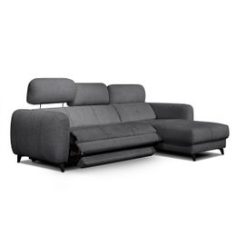 ECKSOFA SVEN 3-Sitzer, 1 Relax XL, verstellbare Kopfst&uuml;tzen, dunkelgrau