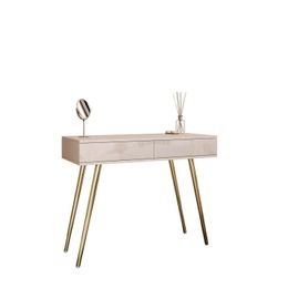 KONSOLE SIENNA KASCHMIR auf schr&auml;gen goldenen Beinen PUSH OPEN