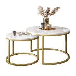 COUCHTISCH 2-in-1 CIRI matt gold