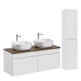 BADM&Ouml;BEL 120cm Zelie 2er-Set Wei&szlig;