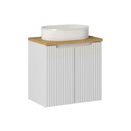 WASCHTISCH 60cm Riva Wei&szlig; und Holz