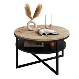 COUCHTISCH CIRI-X mit Regal Eichenholz Artisan