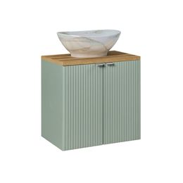 WASCHTISCH 60cm Jade Gr&uuml;n und Holz