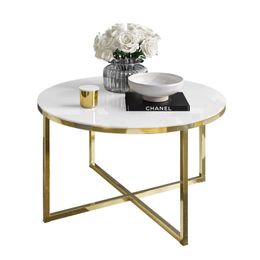 COUCHTISCH CIRI-X GLASS mit vergoldeter Basis