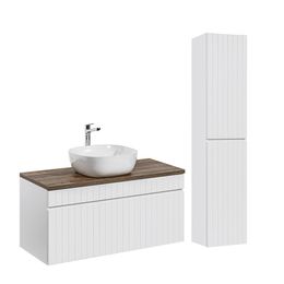 BADM&Ouml;BEL 100cm Zelie 2er-Set Wei&szlig;