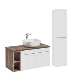 BADM&Ouml;BEL 100cm Zelie 2er-Set Wei&szlig;