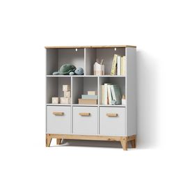 KINDERREGAL Mailo Wei&szlig;/Artisan 98.4 x 113.4 cm XL mit 3 Schubladen