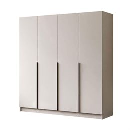 KLEIDERSCHRANK AUREL 4D in KASCHMIR mit schwarzen Griffen